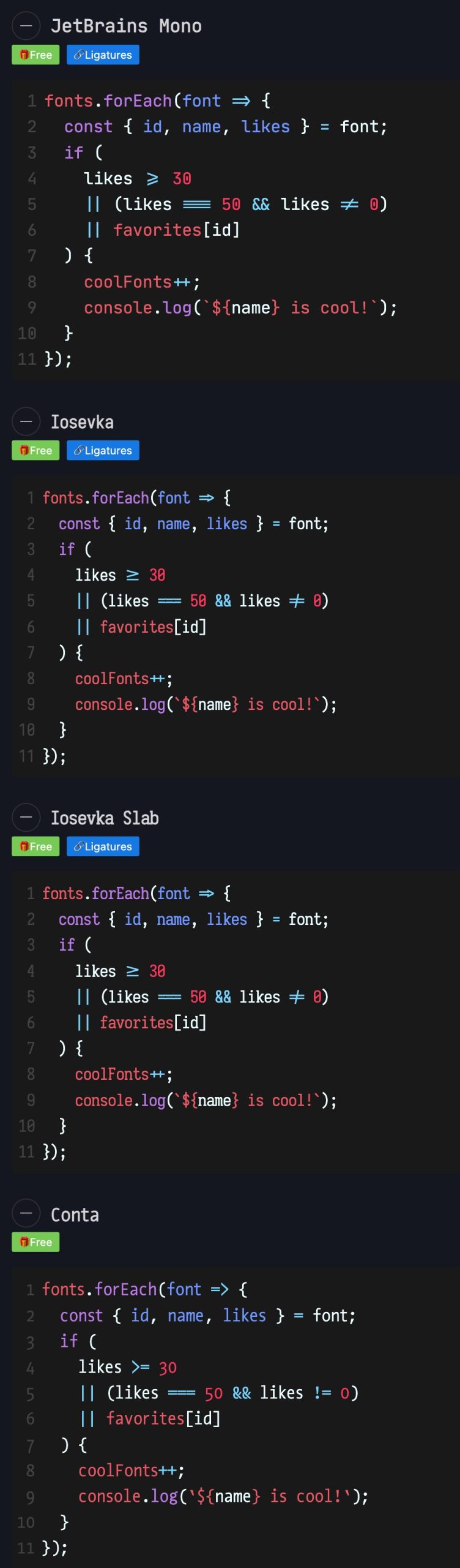 Developer’s Fonts – doncho.net